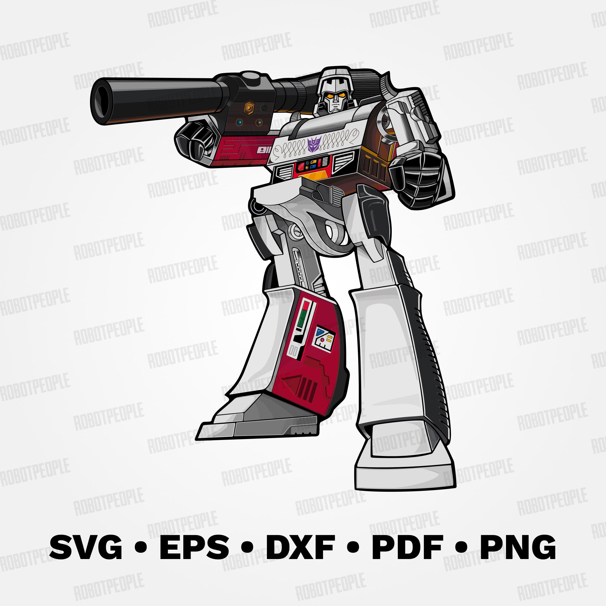 Transformer SVG Megatron G1 Svg Robot Vector Eps, Ai, Png, Dxf, Instant ...