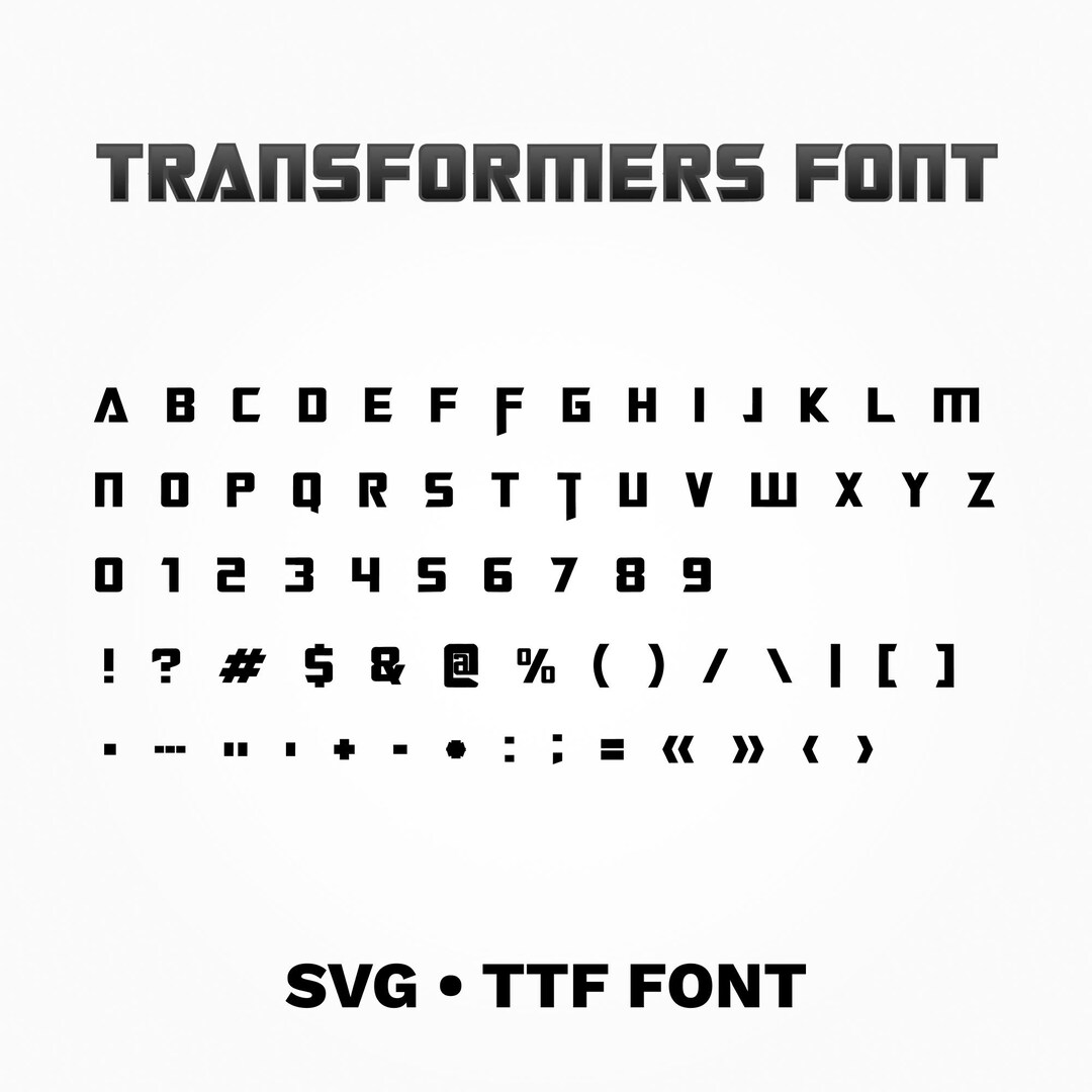 Transformers Font | Robot Alphabet TTF, SVG, Instant Download, Laser ...
