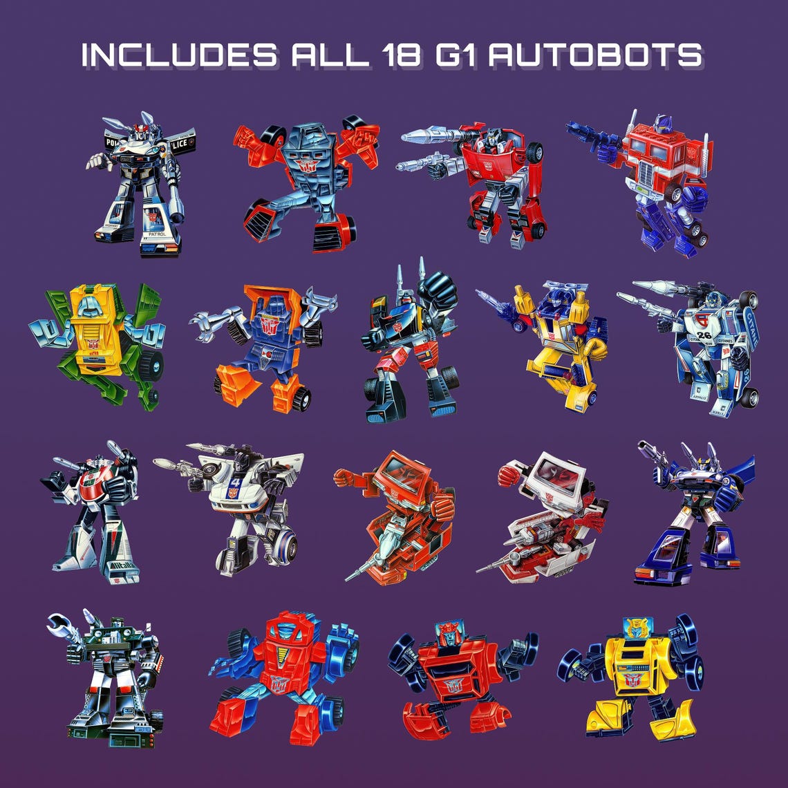 G1 Transformers PNG Bundle | 18 Autobots Pngs | Optimus Prime ...