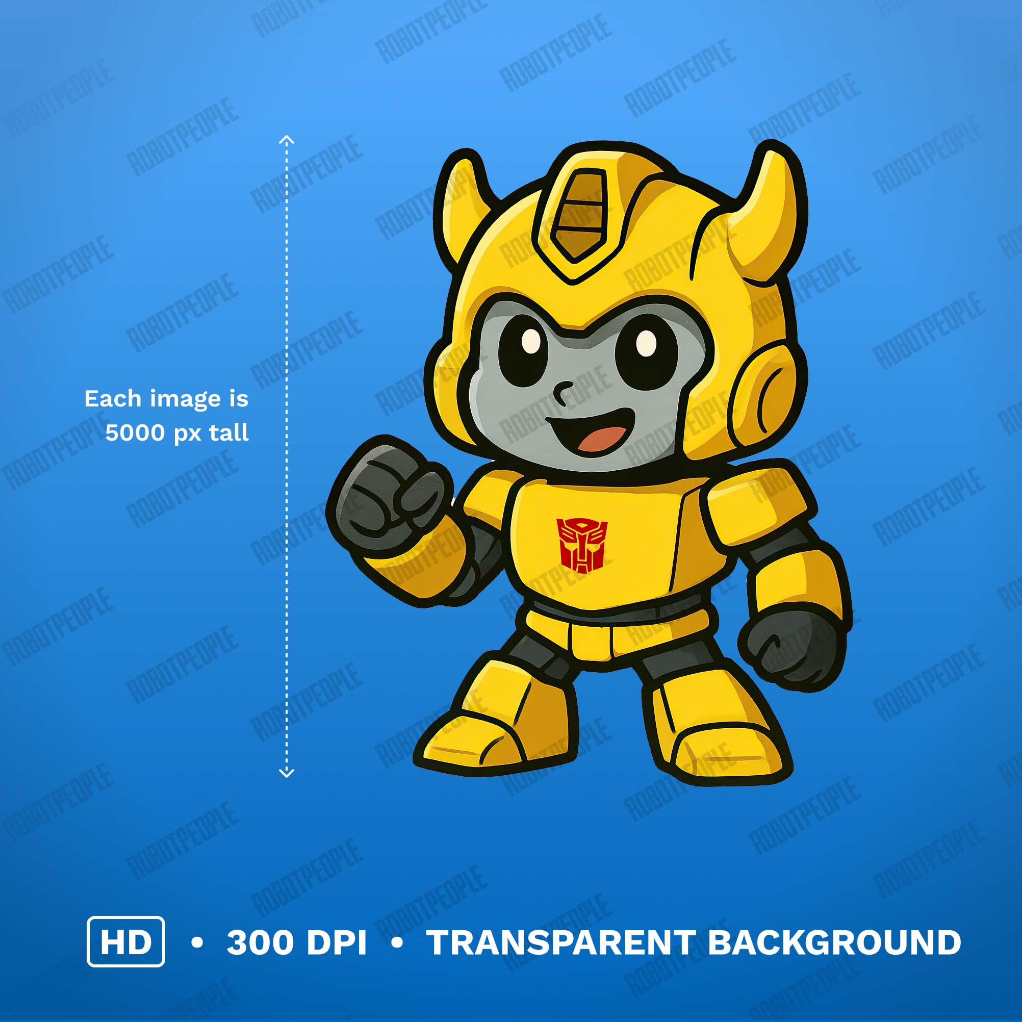 Chibi Transformers PNG Bundle: Optimus, Bumblebee, Megatron (digital ...