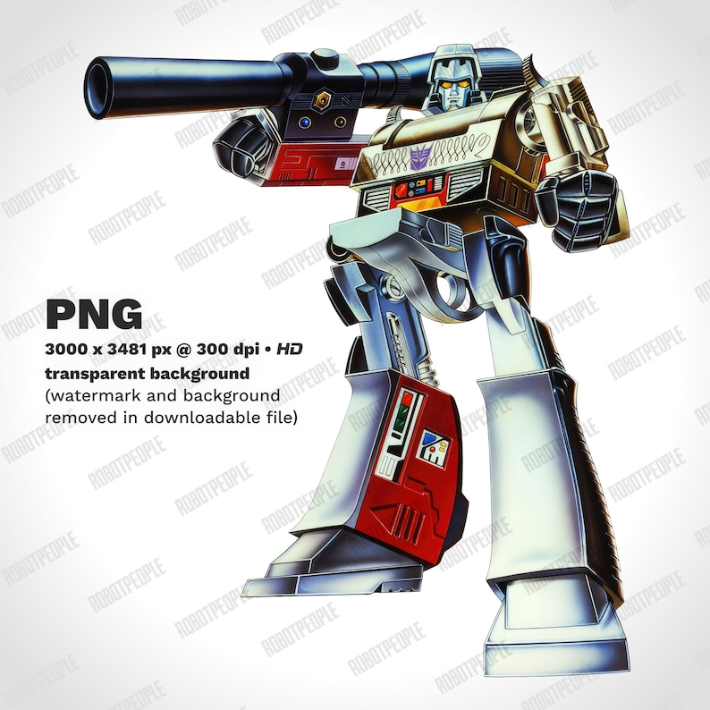 Transformers G1 Megatron PNG | Decepticons Robot Clipart, Instant ...