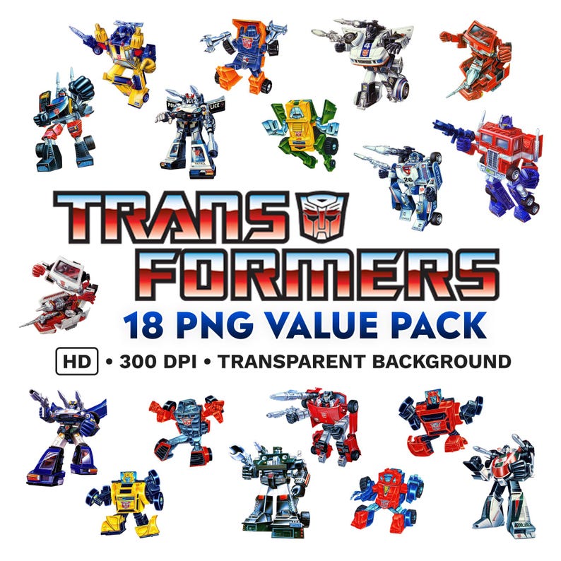 G1 Transformers PNG Bundle | 18 Autobots Pngs | Optimus Prime ...