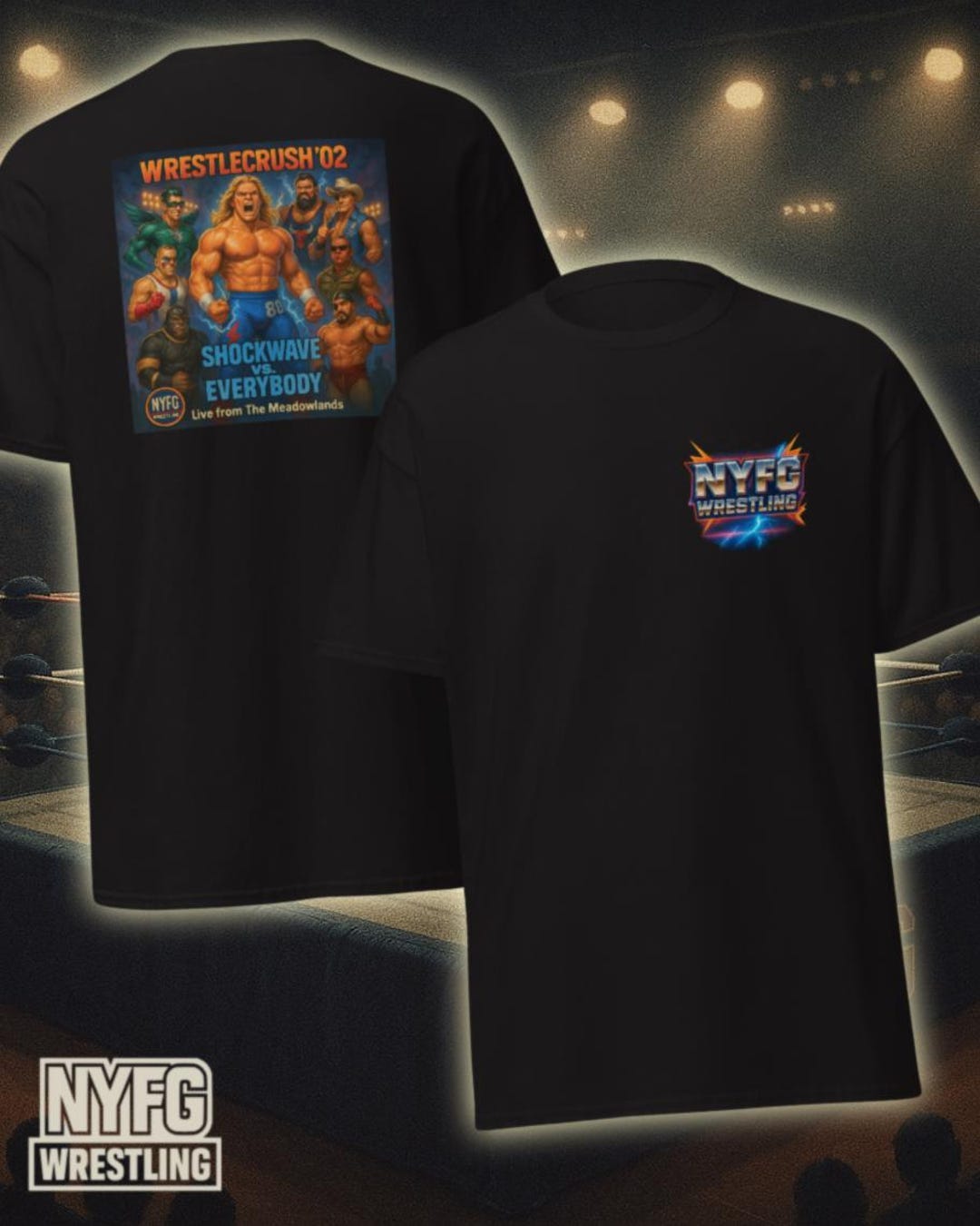 SHOCKWAVE Vs. EVERYBODY – NYFG Wrestling Tee - Etsy