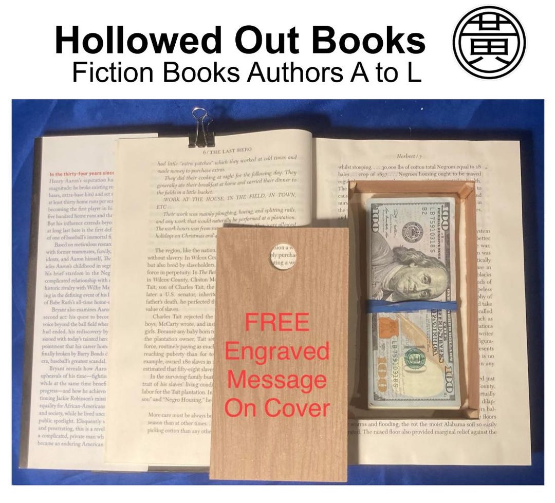 FREE Opt Engraving on Hollowed Out Storage Fiction Books (authors A-l ...