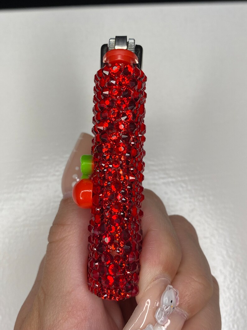 Cherry Red Rhinestone Lighter - Etsy
