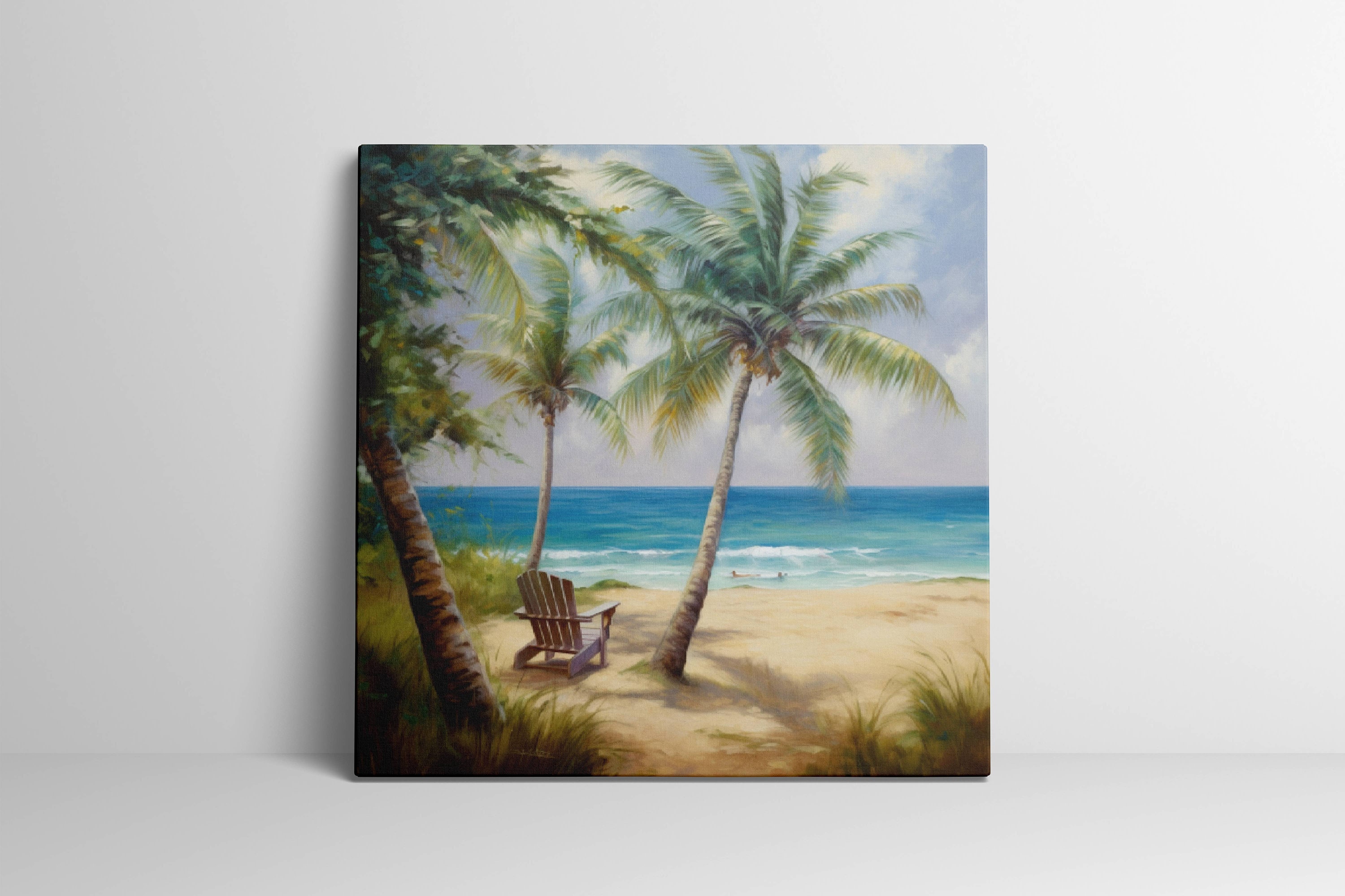 Beach Painting Art, Sunset Ocean View Relaxation Wall Art, Tropical ...