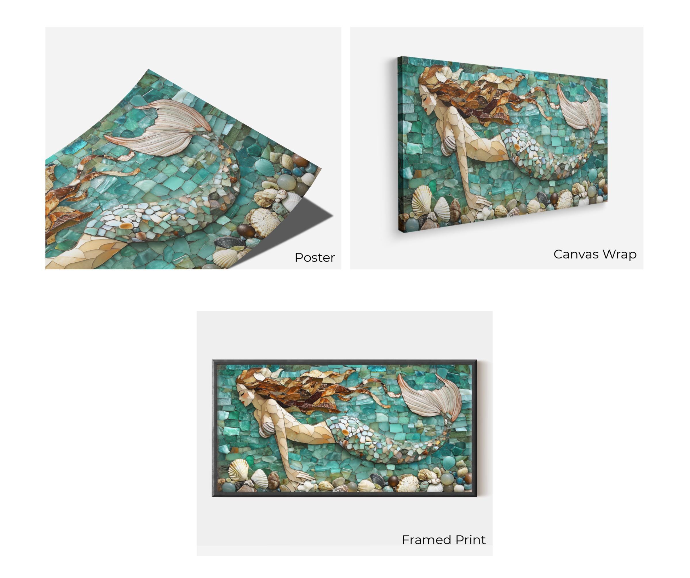 Mermaid Painting, Colorful Mermaid Art Large Canvas, Majestic Creature ...