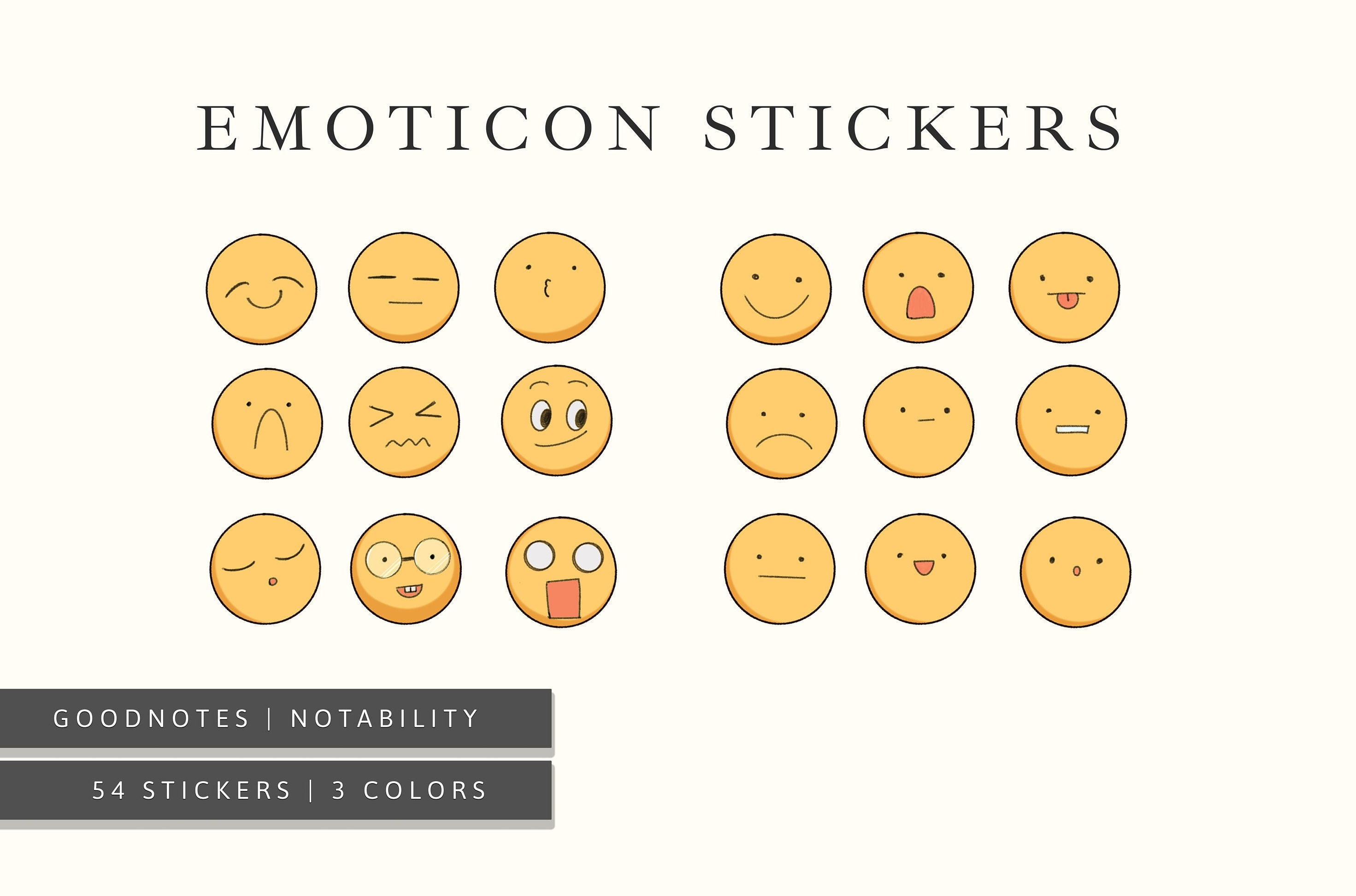 Smiley Emoticon Stickers | Handmade Stickers | Digital Planner ...