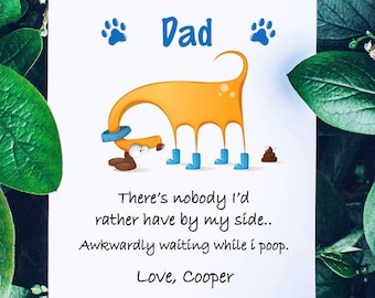 Dog Dad Card, Funny Gift From Dog, Happy Fathers Day Card From the Dog ...