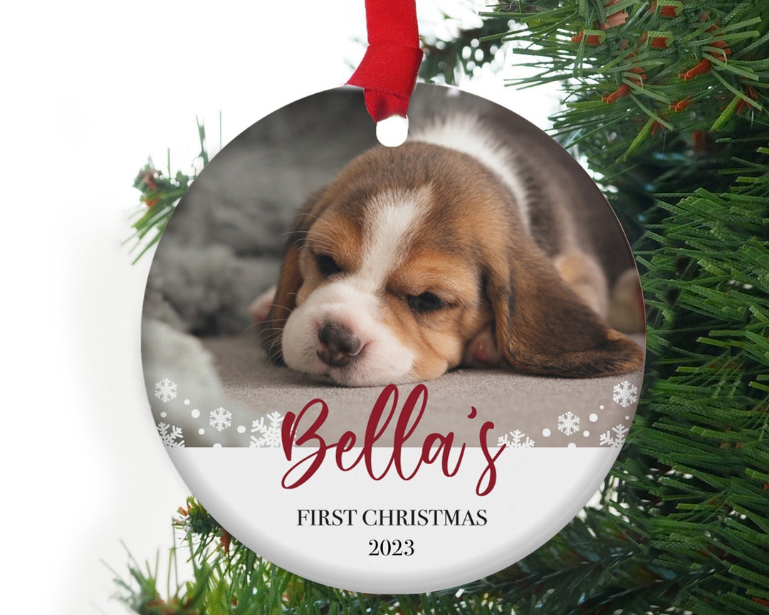 Puppies First Christmas Ornament Personalized Dog Picture Ornament Dogs ...