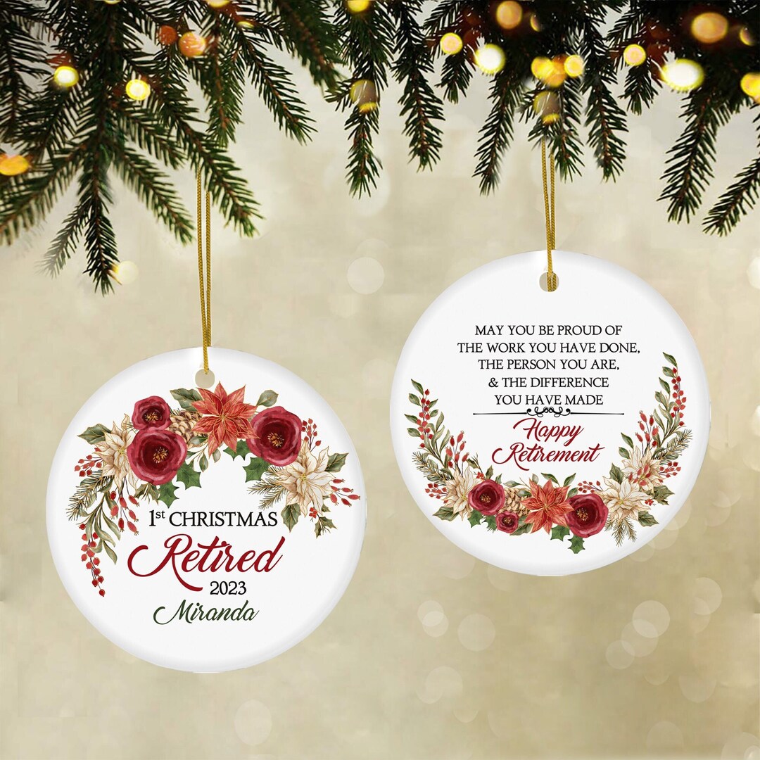 First Christmas Retired Ornament, Custom Retired Gift, Happy Retirement ...