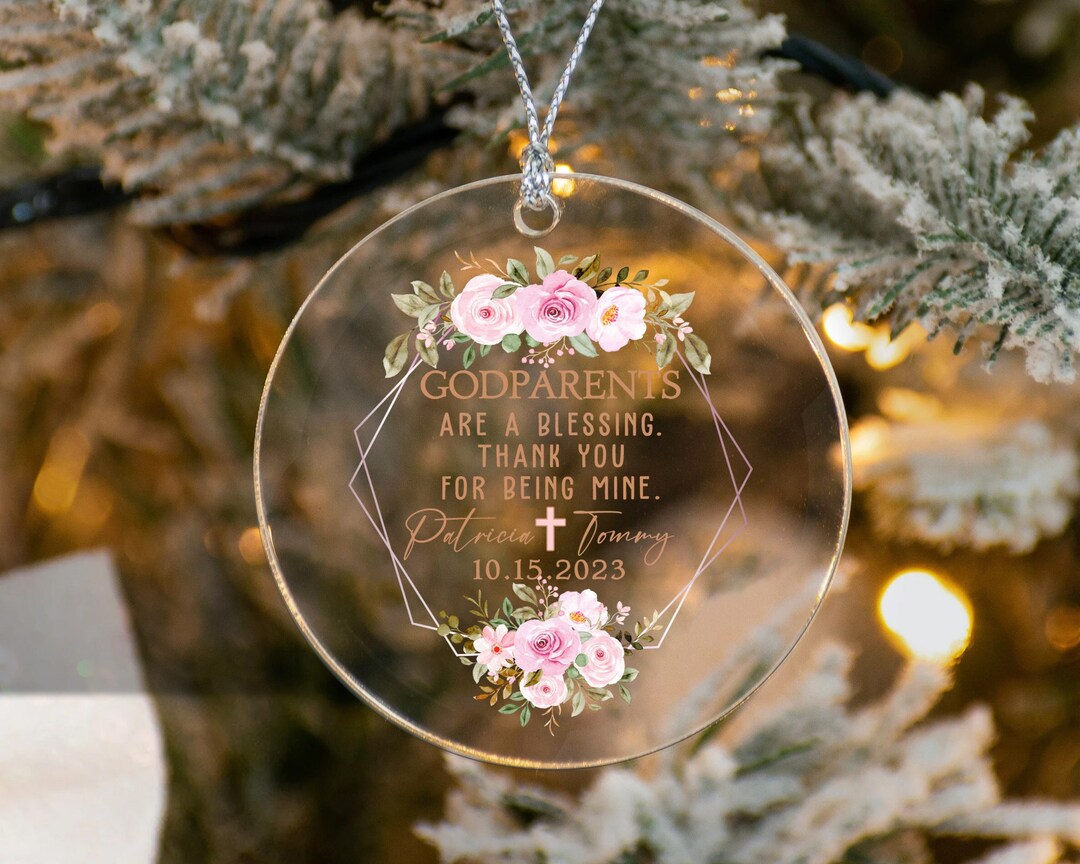 Godparents Ornament, Personalized Godmother Gift, Godfather Thank You ...
