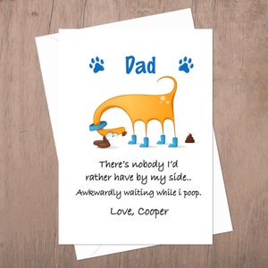Dog Dad Card, Happy Fathers Day Card From the Dog, Funny Gift From Dog ...