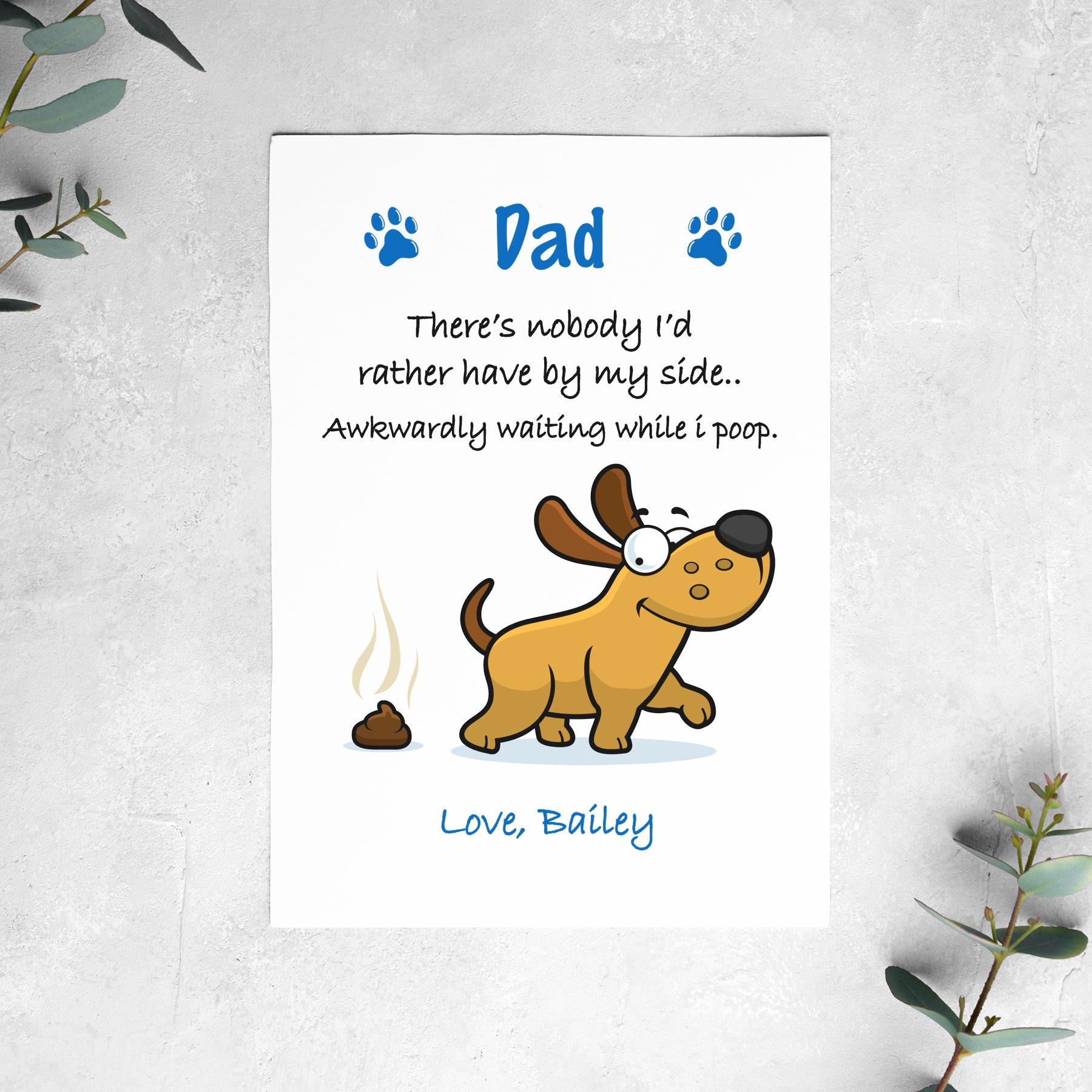 Dog Dad Card Funny Gift From Dog Happy Fathers Day Card From - Etsy