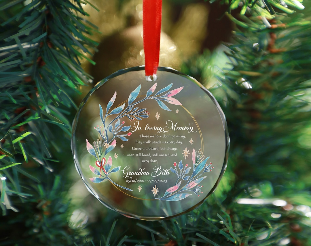 Personalized Memorial Christmas Ornament - Glass Ornament - Custom in ...