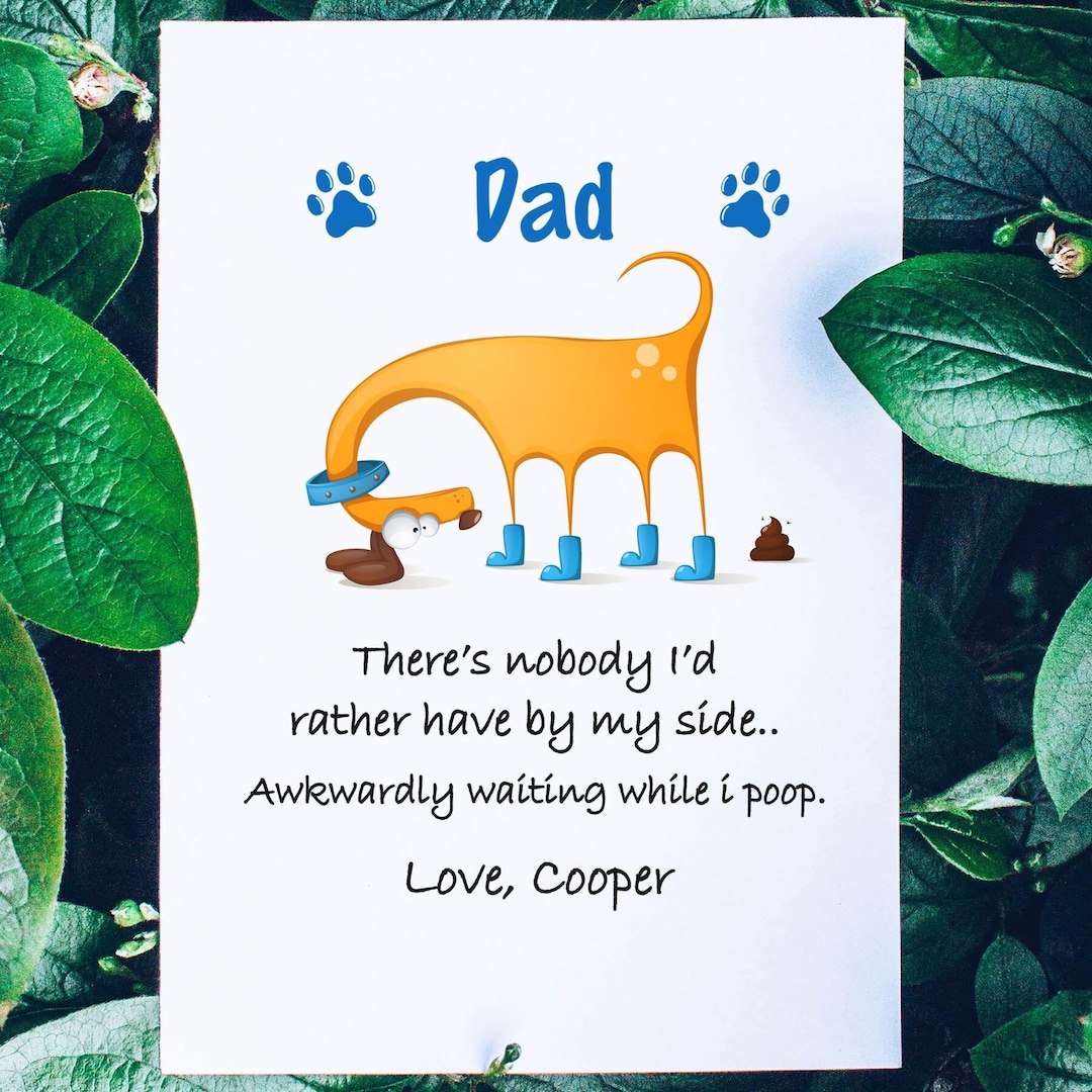 Dog Dad Card, Happy Fathers Day Card From the Dog, Funny Gift From Dog ...