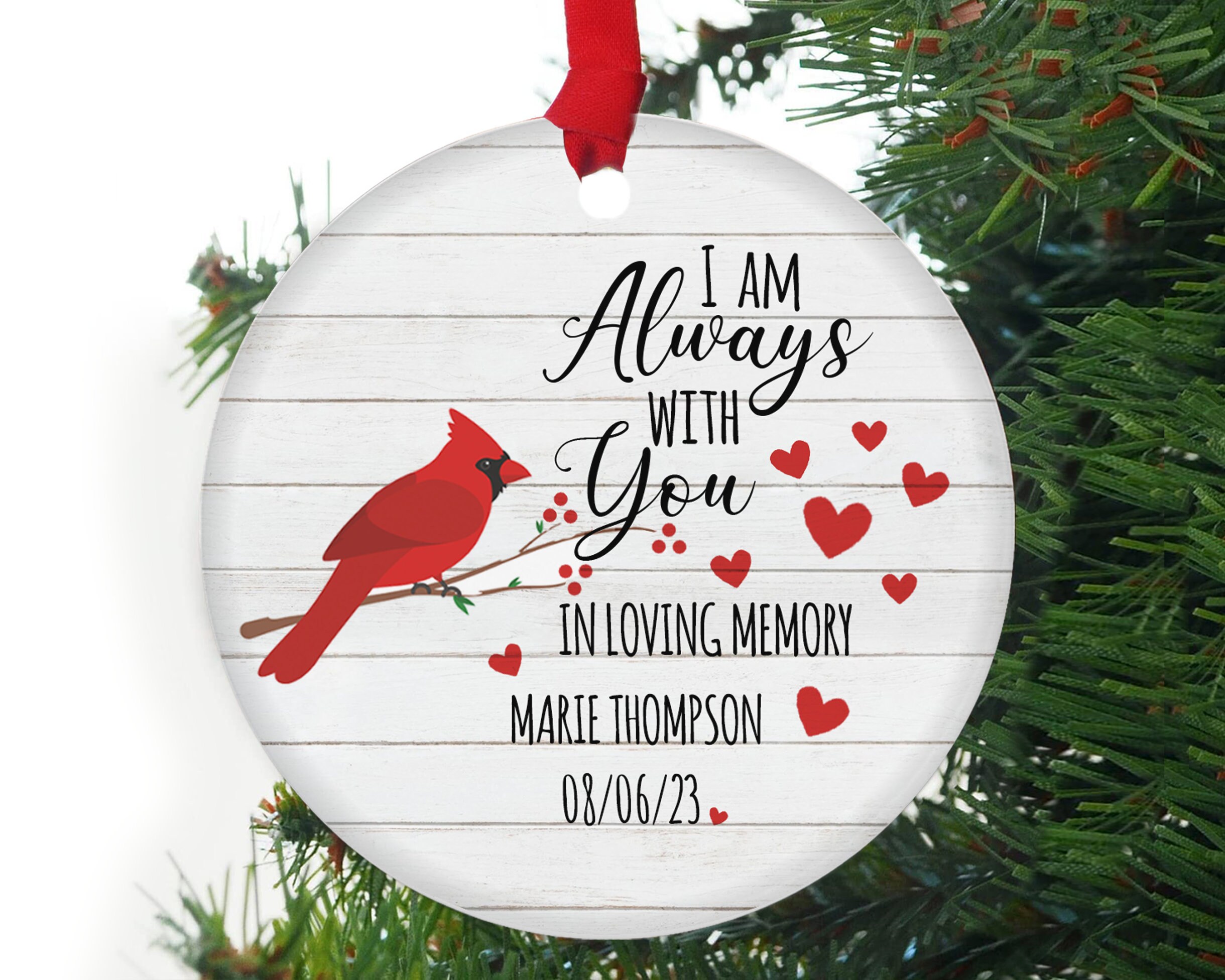 In Loving Memory Memorial Ornament/ Cardinal Memorial - Etsy