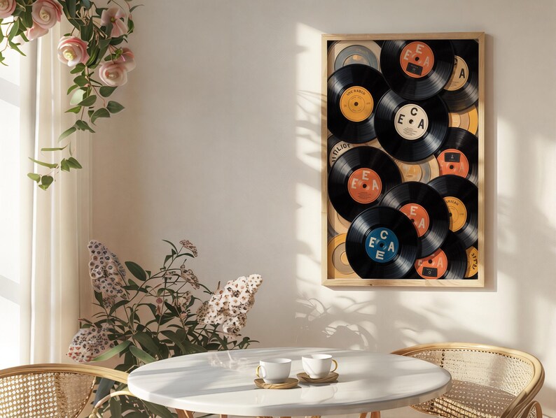 Vintage Record Eclectic Wall Art- Trendy Art- Retro Printable ...
