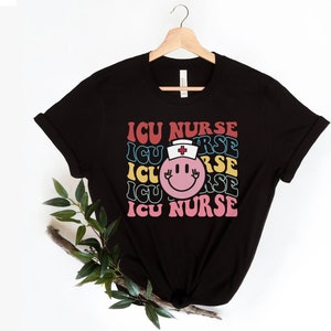 Retro Groovy ICU Nurse T-shirt Intensive Care Unit Nurse Shirt Nurse T ...