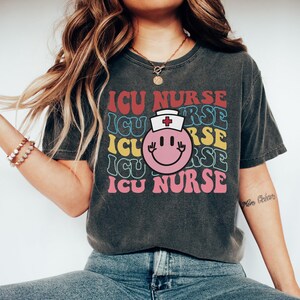 Retro Groovy ICU Nurse T-shirt Intensive Care Unit Nurse Shirt Nurse T ...