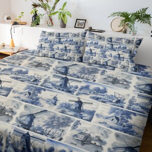 10 Dutch Delft Blue Patterns, Seamless Patterns, Vintage Windmills ...