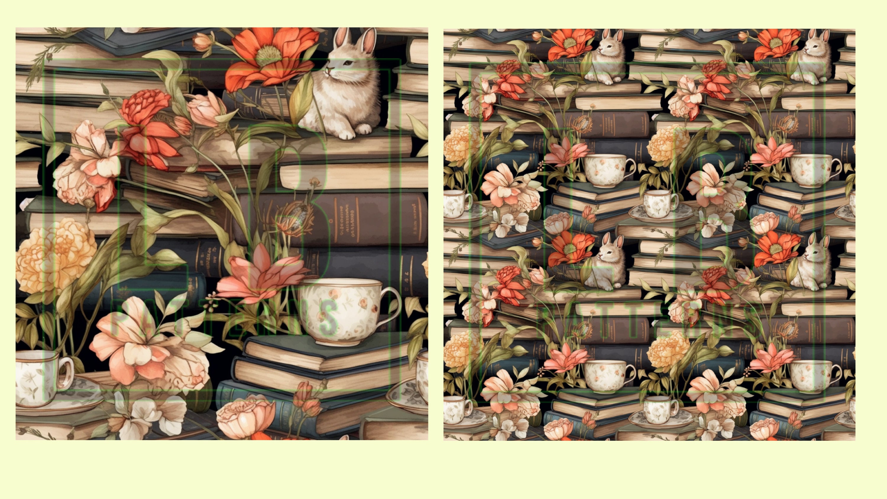 10 Watercolor Vintage Books, Seamless Patterns, Digital Paper, Bundle ...