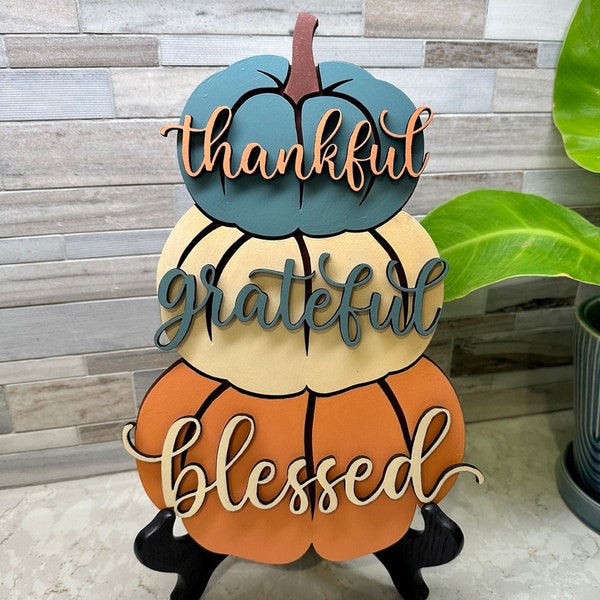 Grateful Thankful Blessed Sign - Etsy