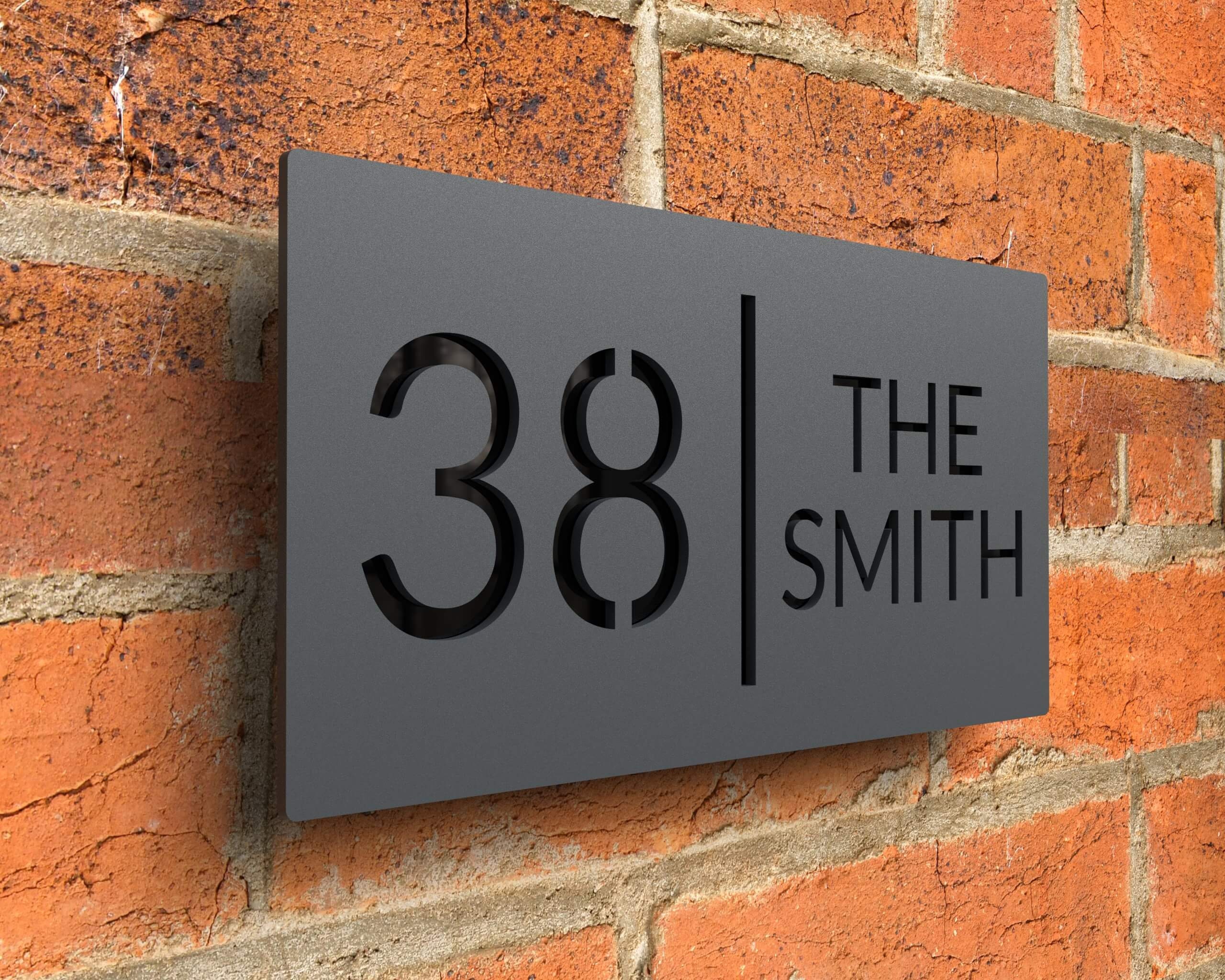 Modern Floating House Number Sign, Custom Matt Black Acrylic House ...