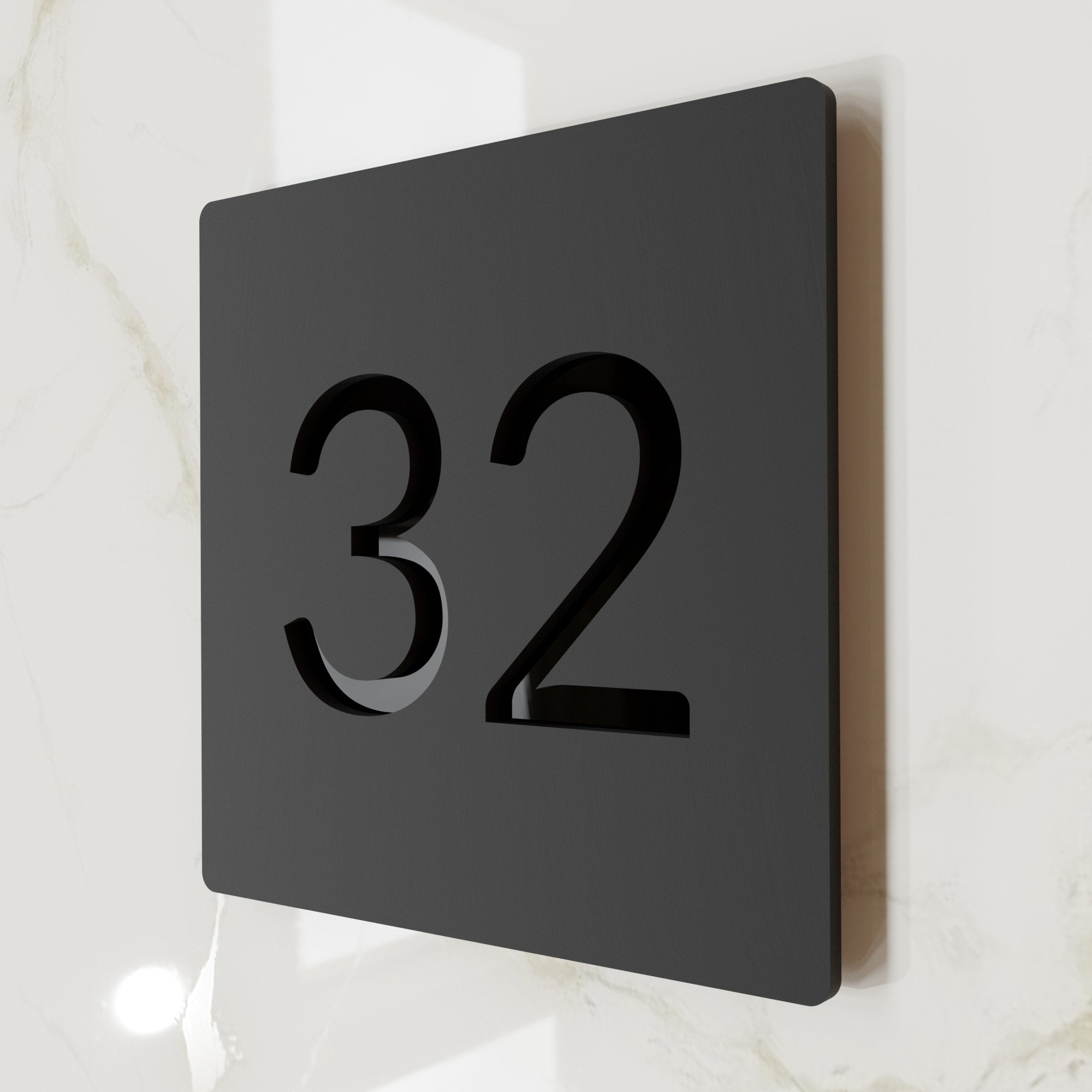 Modern Door Numbers, Custom Matt Black Acrylic House Numbers for Hotel ...