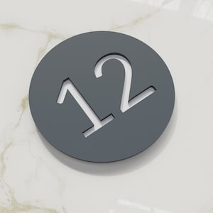 Anthracite Grey Round Number Plaque. Exam Room Numbers. Door Number ...