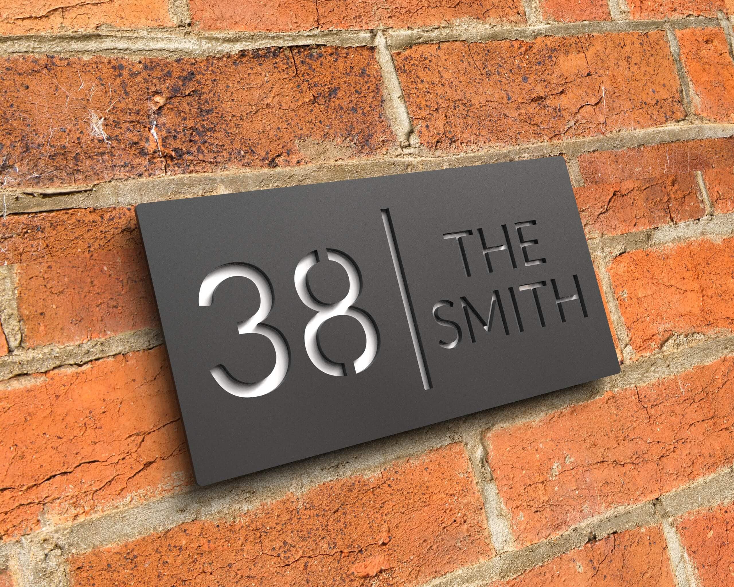 Modern Floating House Number Sign, Custom Matt Black Acrylic House ...