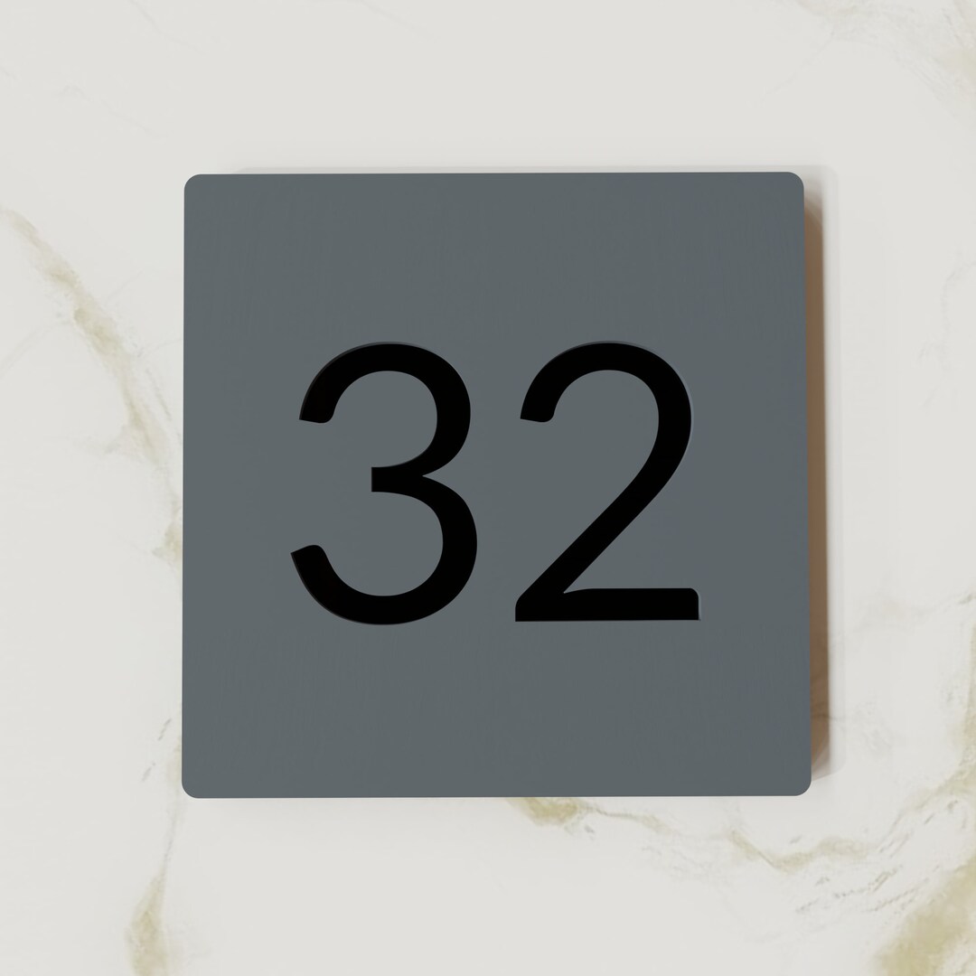 Modern Door Numbers, Custom Matt Anthracite Grey Acrylic House Numbers ...