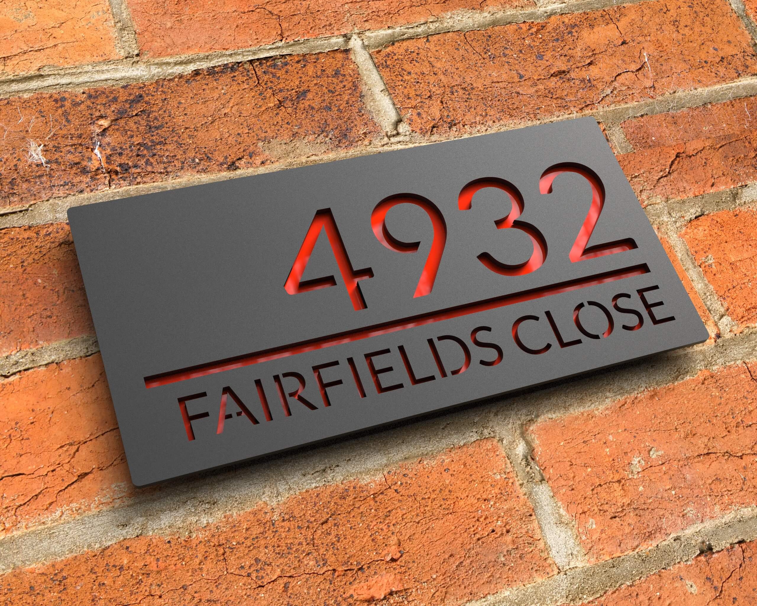 Modern Floating House Number Sign, Custom Matt Black Acrylic House ...