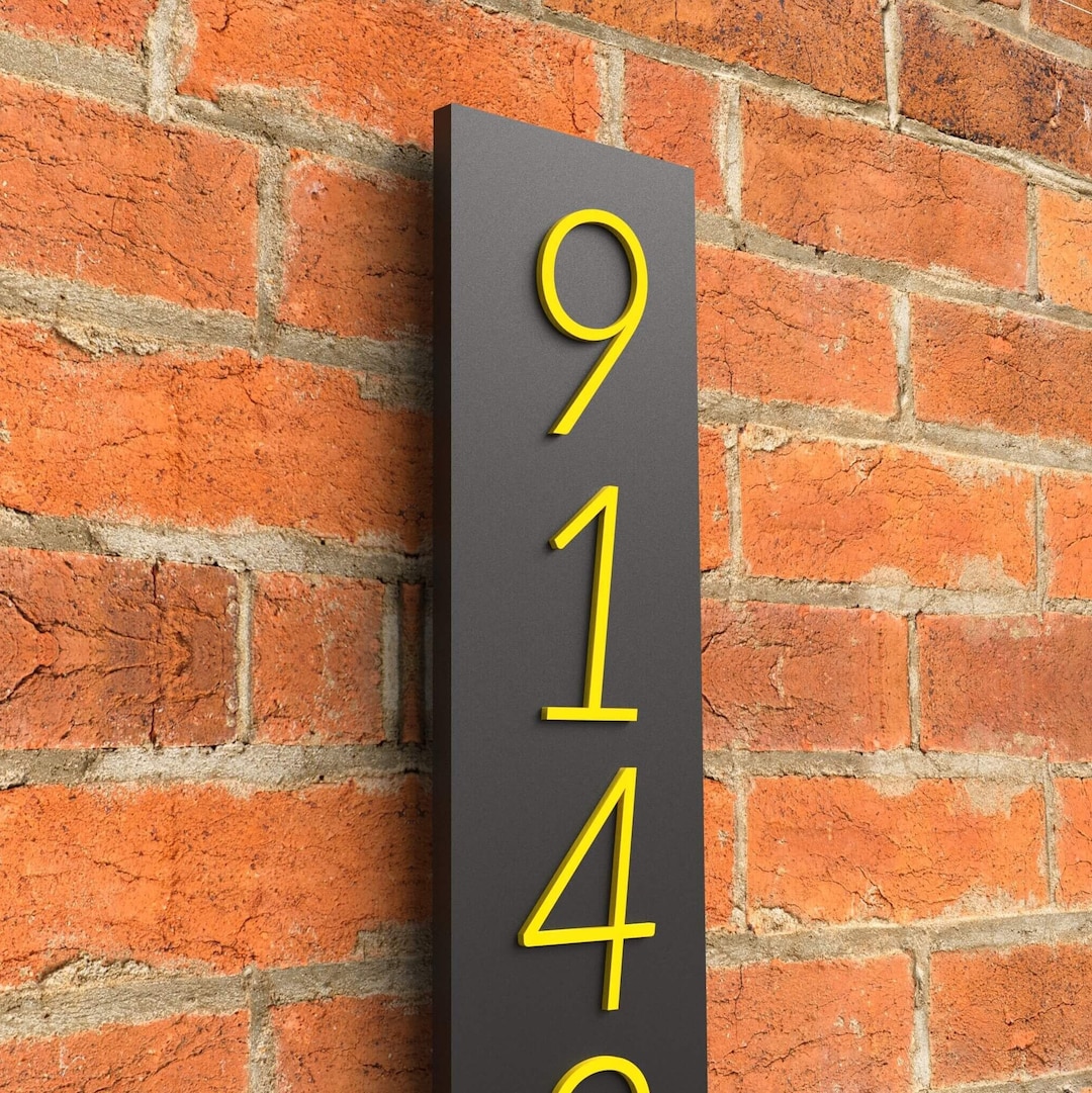 Custom Vertical House Numbers, Vertical Address Number Plaque, Custom ...