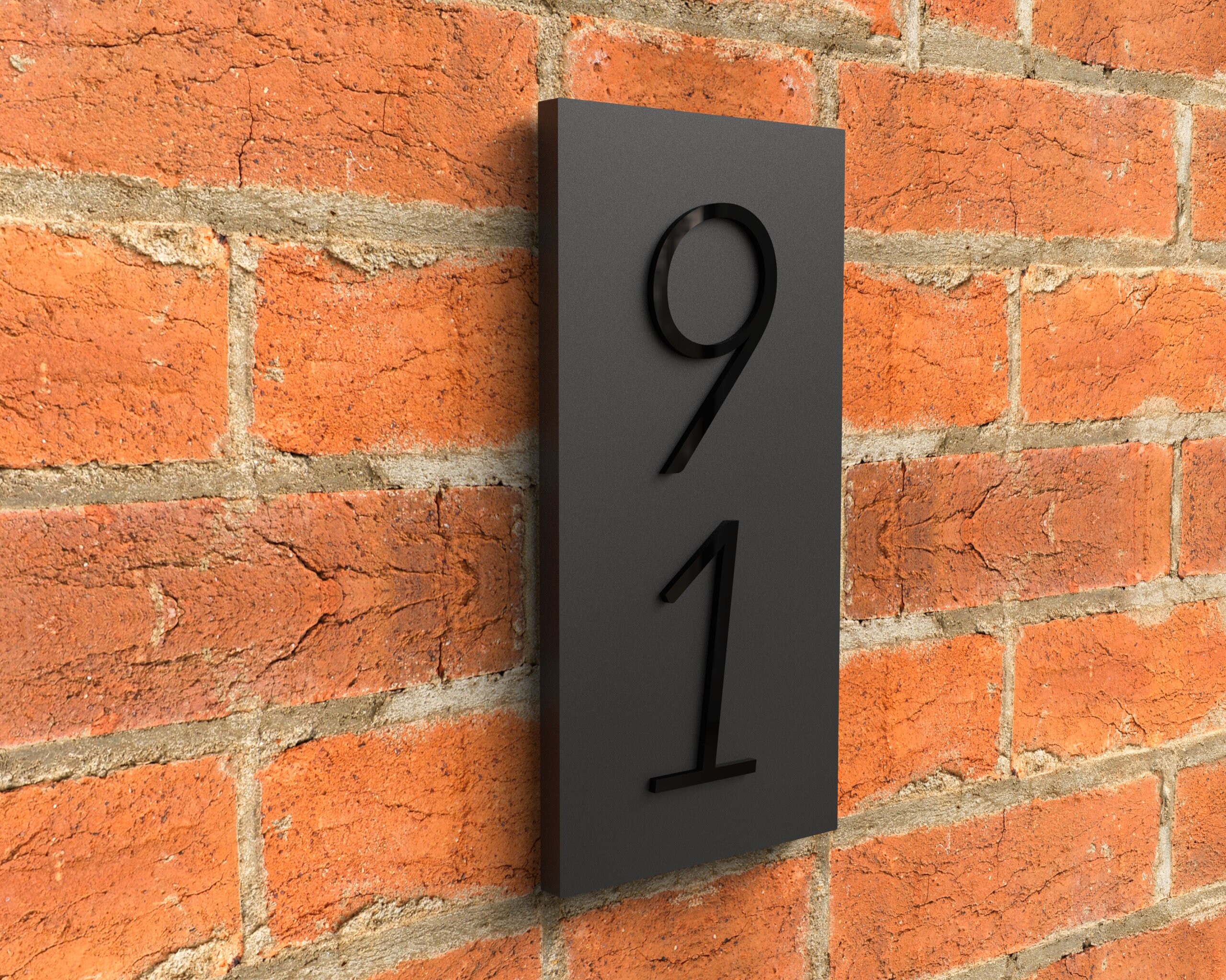 Vertical Modern House Numbers Custom Address Number Sign - Etsy
