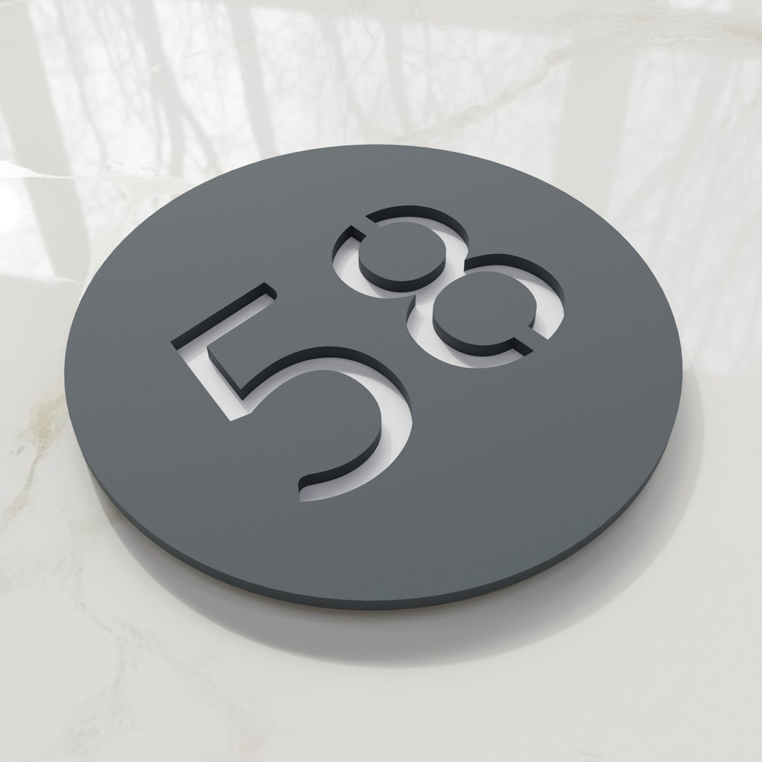 Anthracite Grey Round Number Plaque. Exam Room Numbers. Door Number ...