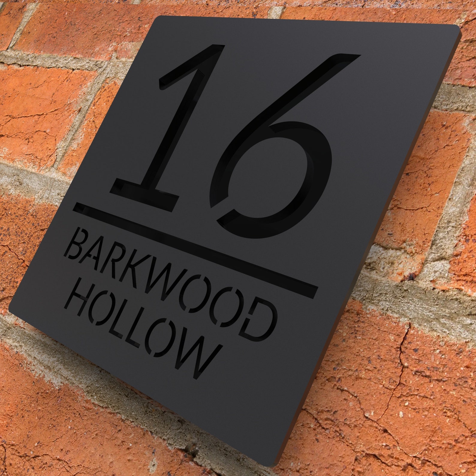 Modern Black House Number Sign Custom Matt Acrylic House - Etsy