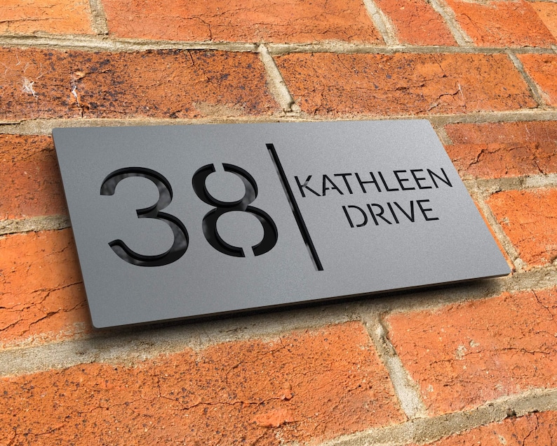 Modern Floating House Number Sign Custom Matt Anthracite Grey - Etsy