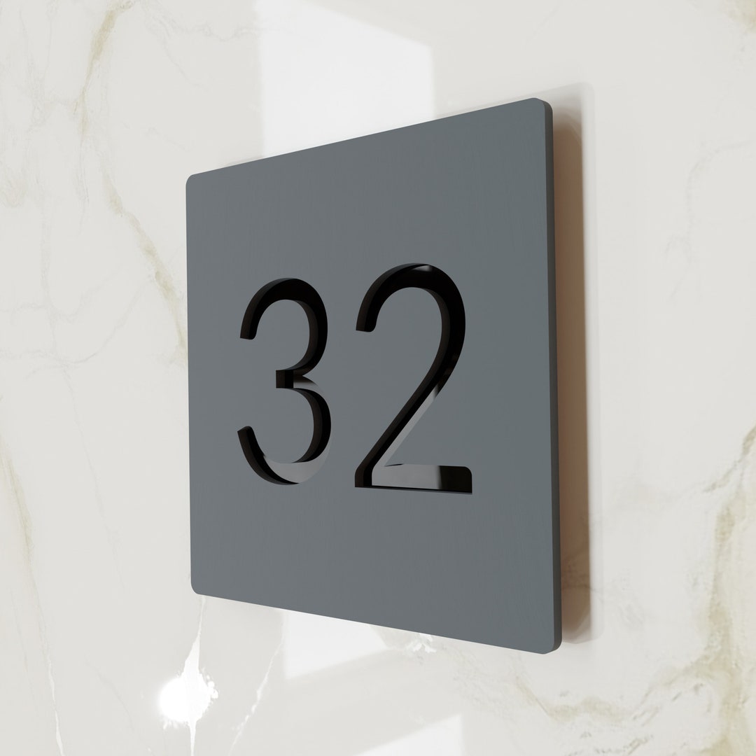Anthracite Grey Number Plaque. Exam Room Numbers. Door Number Sign ...