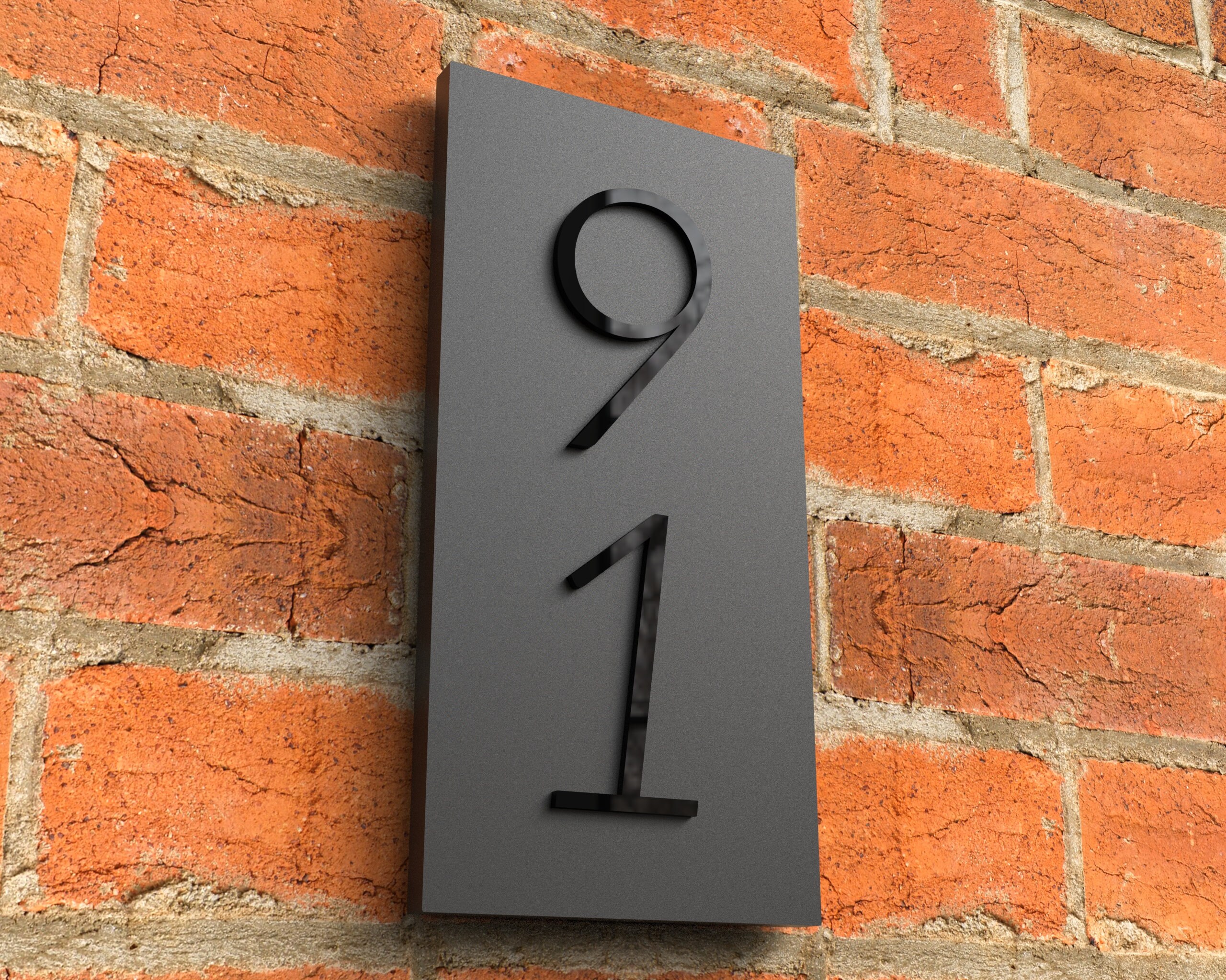 Vertical Modern House Numbers, Custom Address Number Sign, House ...