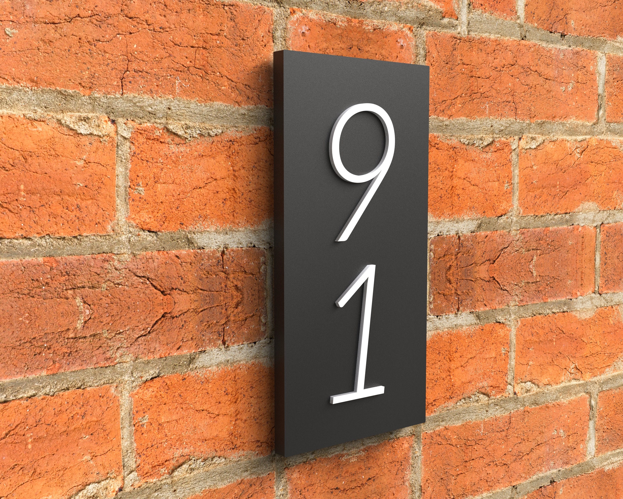 Modern House Numbers Vertical Custom Address Number Sign - Etsy UK