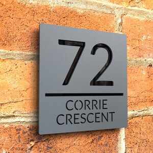 Modern Black House Number Sign, Custom Matt Black Acrylic House Numbers ...