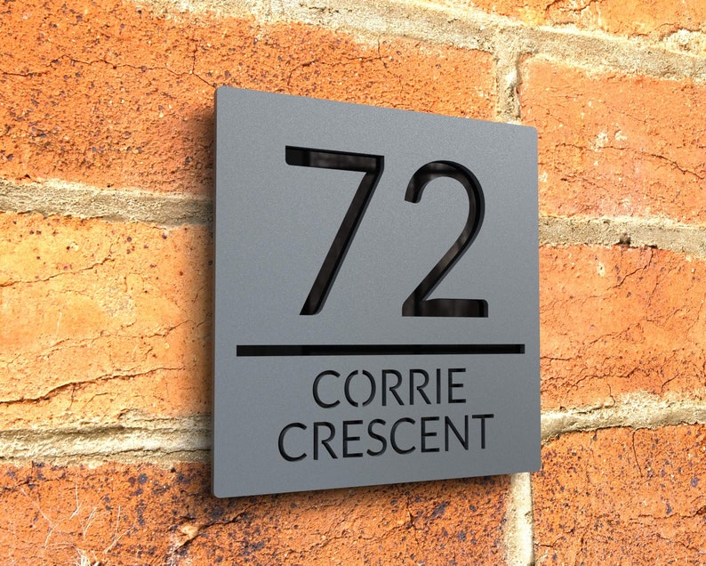 Modern House Number Sign Custom Matt Grey House Numbers - Etsy