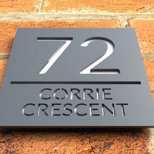 Modern Floating Door Numbers, Custom House Numbers, Matt Grey and Gloss ...