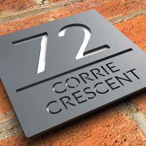 Modern Floating Door Numbers, Custom House Numbers, Matt Grey and Gloss ...