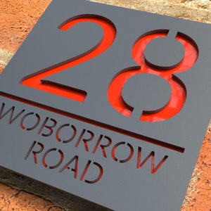 Modern House Number Sign, Custom Matt Grey House Numbers, Bespoke House ...