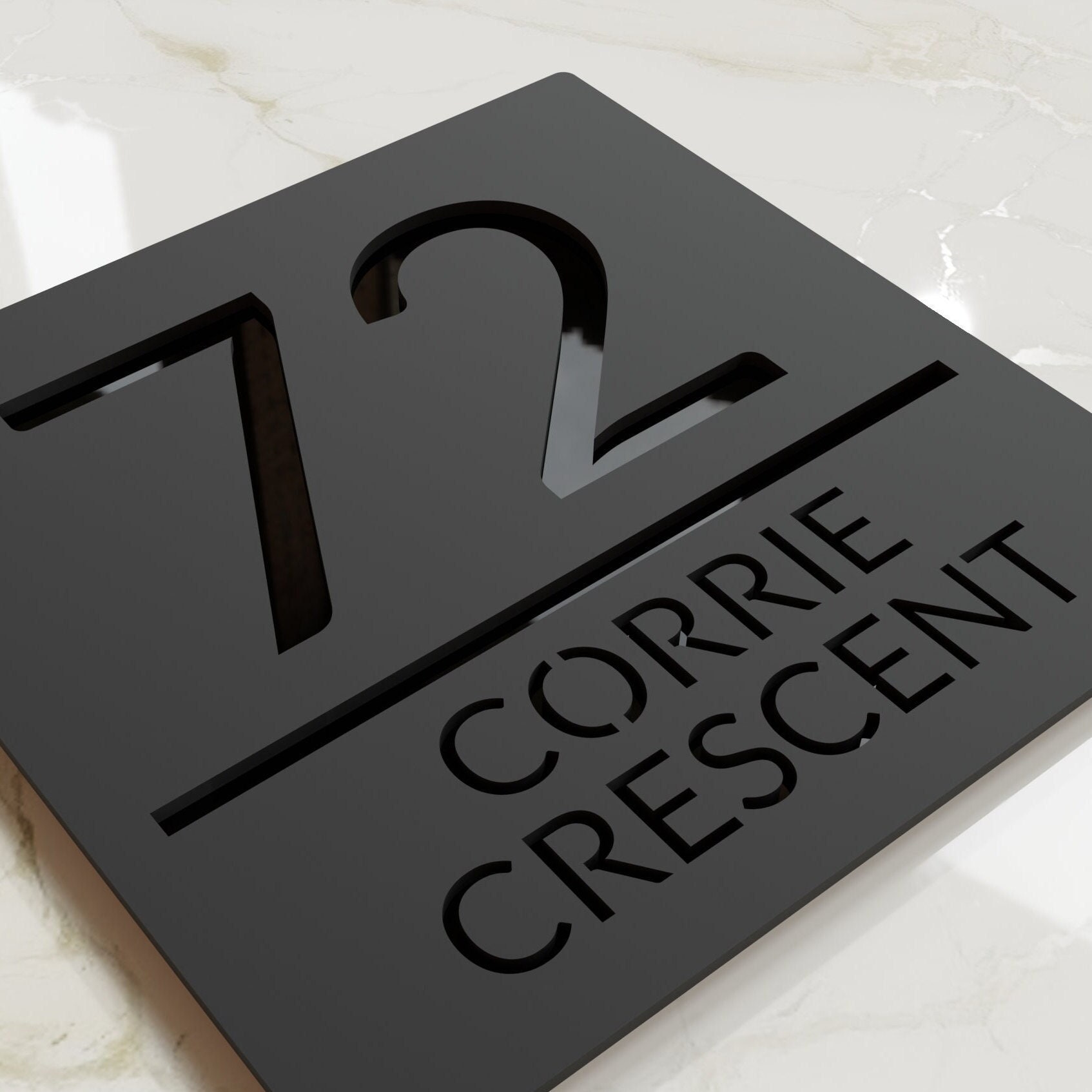 Modern House Numbers, Custom Matt Black Acrylic House Numbers, Bespoke ...