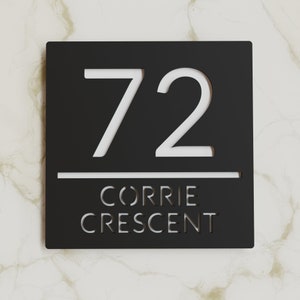 Modern House Numbers, Custom Matt Black Acrylic House Numbers, Bespoke ...