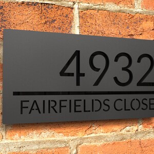 Modern House Numbers Sign, Custom Matt Black House Numbers, Bespoke ...