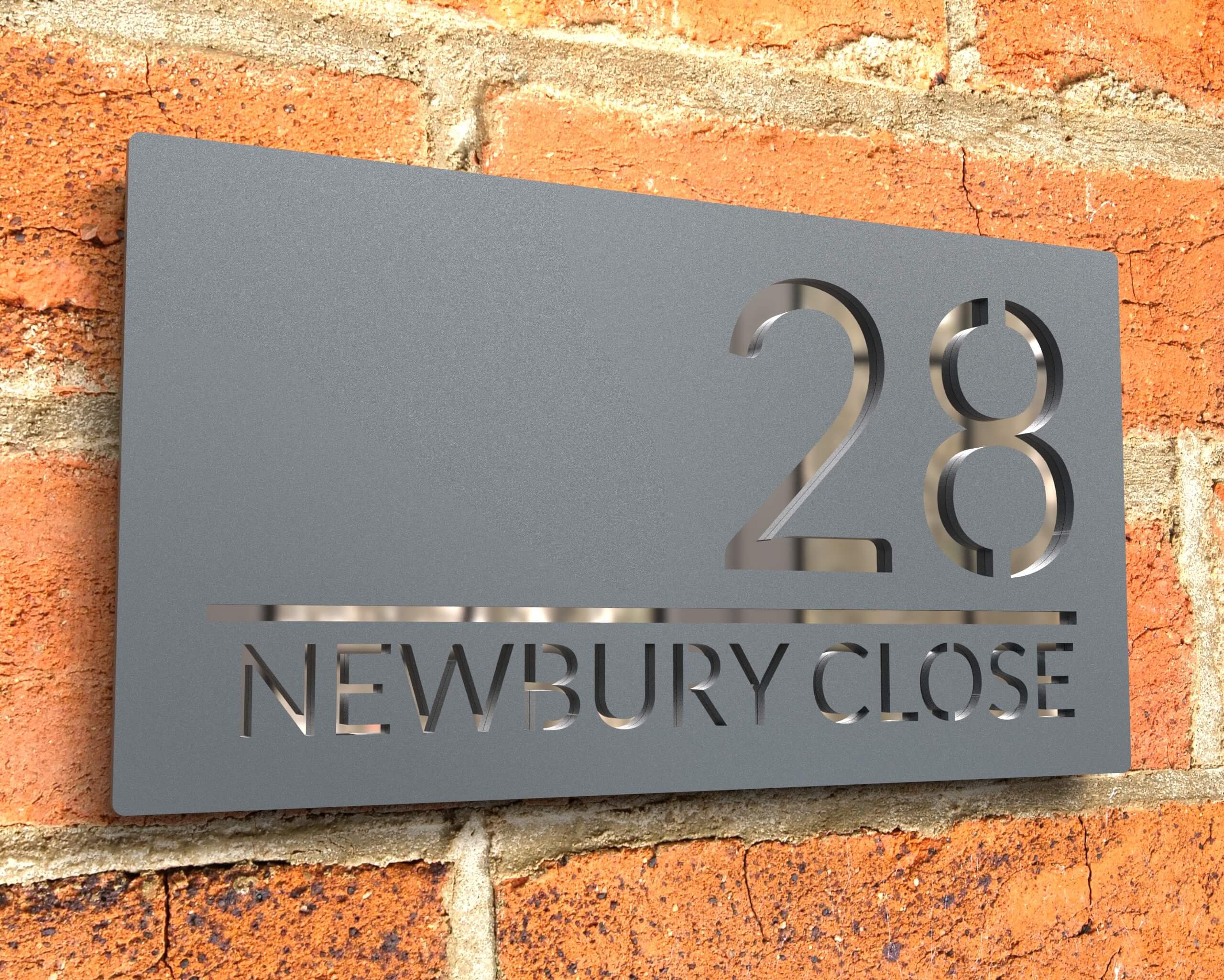 Modern Floating House Number Sign, Custom Matt Anthracite Grey Acrylic ...